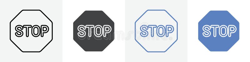 Stop Icon Vector Set Use for Web Stock Vector - Illustration of prevent ...