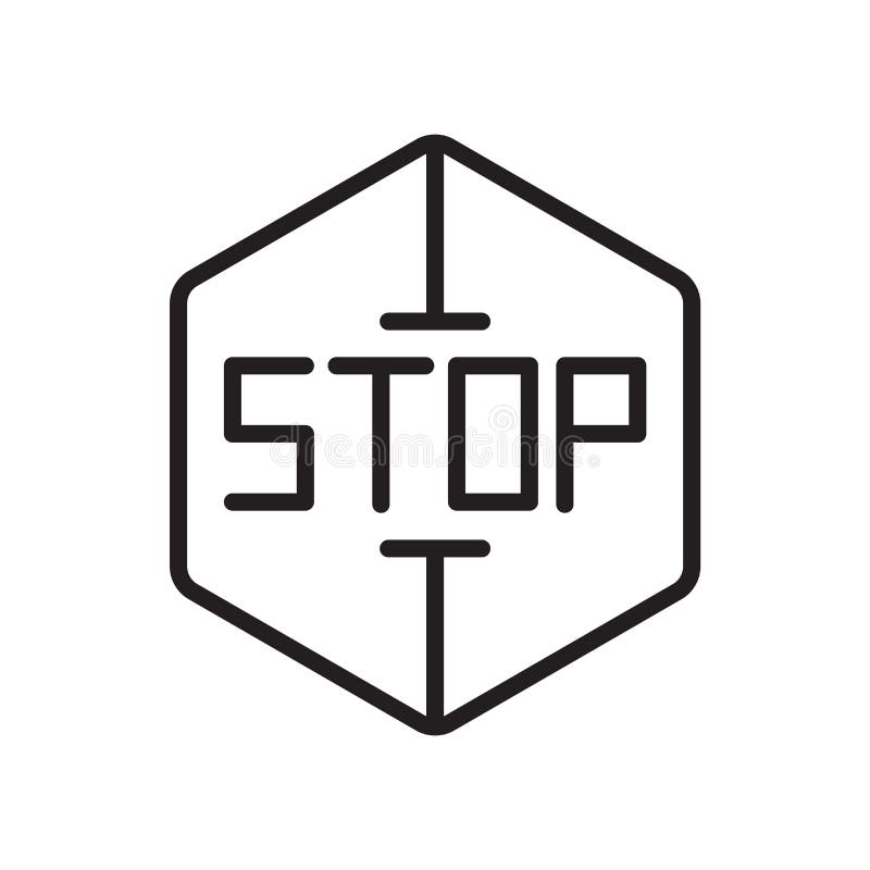 Stop Icon Vector Isolated on White Background, Stop Sign , Line Stock ...