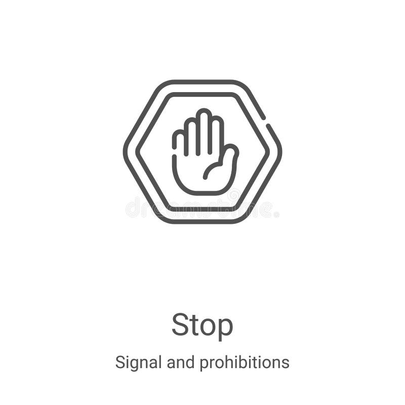 Stop Icon Vector from Signal and Prohibitions Collection. Thin Line ...