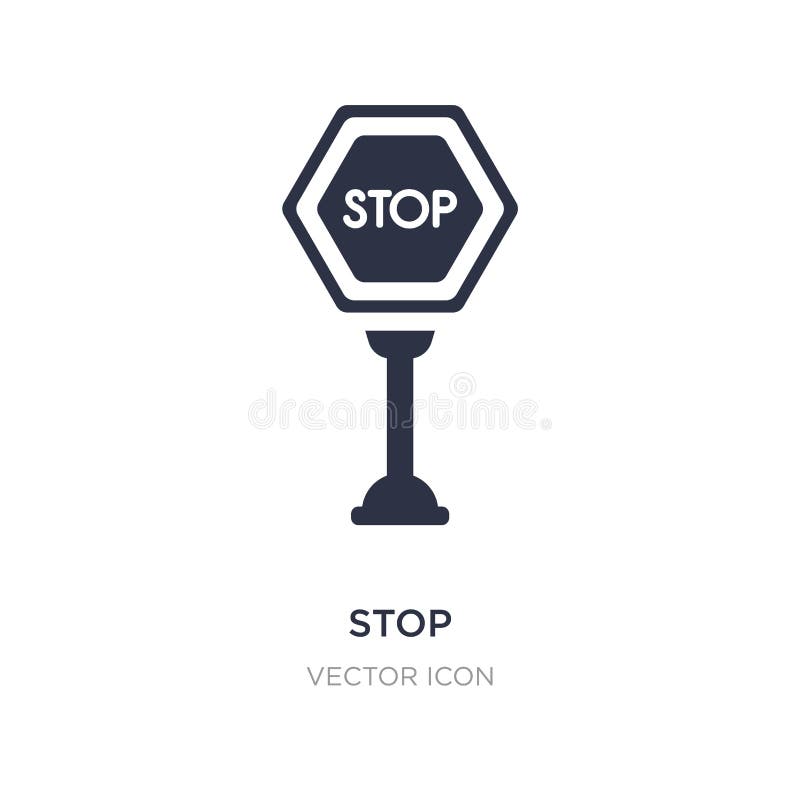 Stop Icon On White Background. Simple Element Illustration From City ...