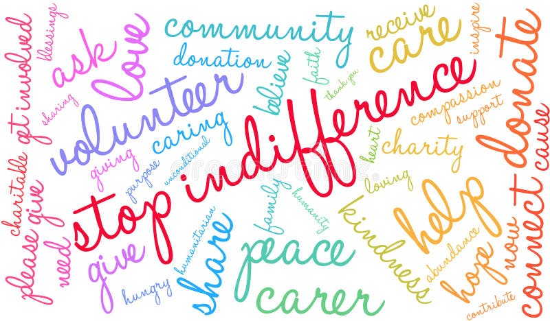 Stop Indifference Word Cloud Stock Illustration - Illustration of ...