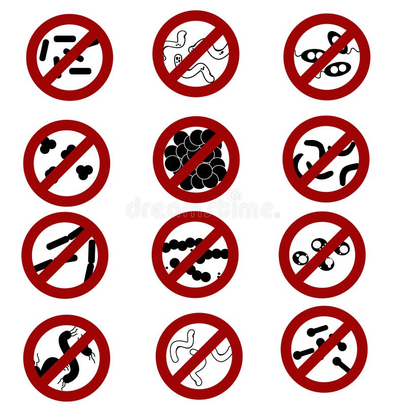 Stop the Infection, a Set of Vector Icons of Different Micro-organisms ...