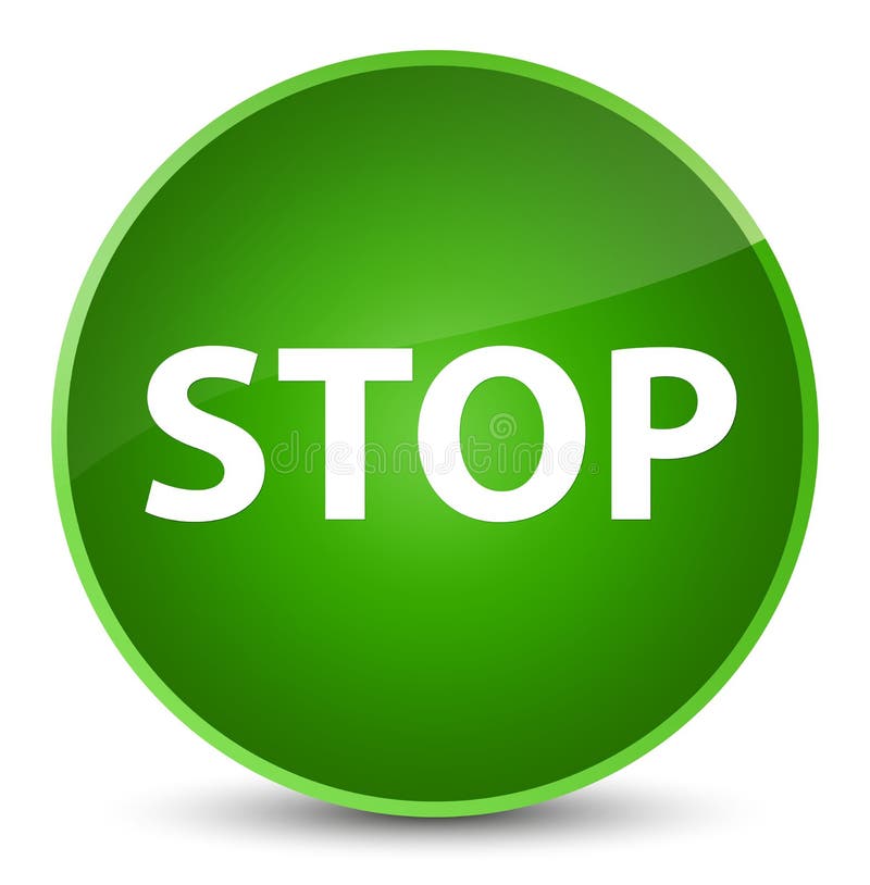 Stop green round button stock illustration. Illustration of finish ...