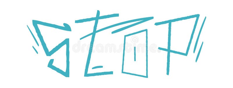 Stop Lettering Street Graffiti Stock Vector - Illustration of sign ...