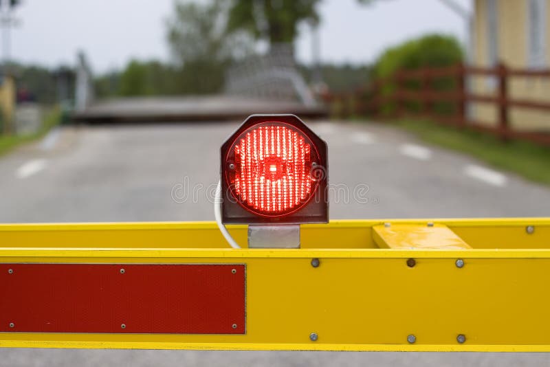 Stop light on barrier stock photo. Image of light, level - 17895430