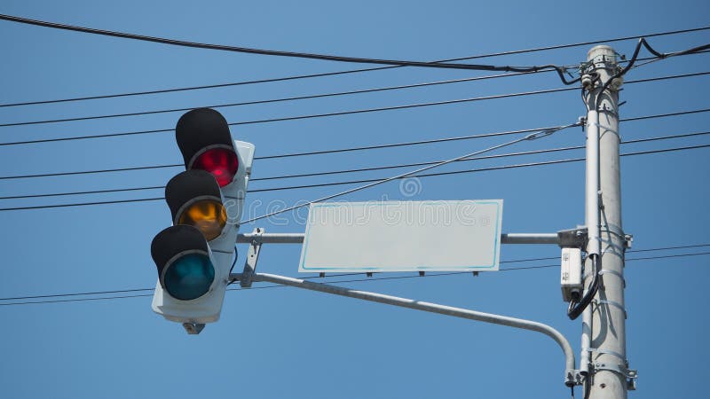 Stop Light and Traffic Light at Intersection in City of Japan Stock ...