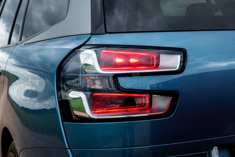 Stop lights of the car. stock image. Image of drive - 202469253