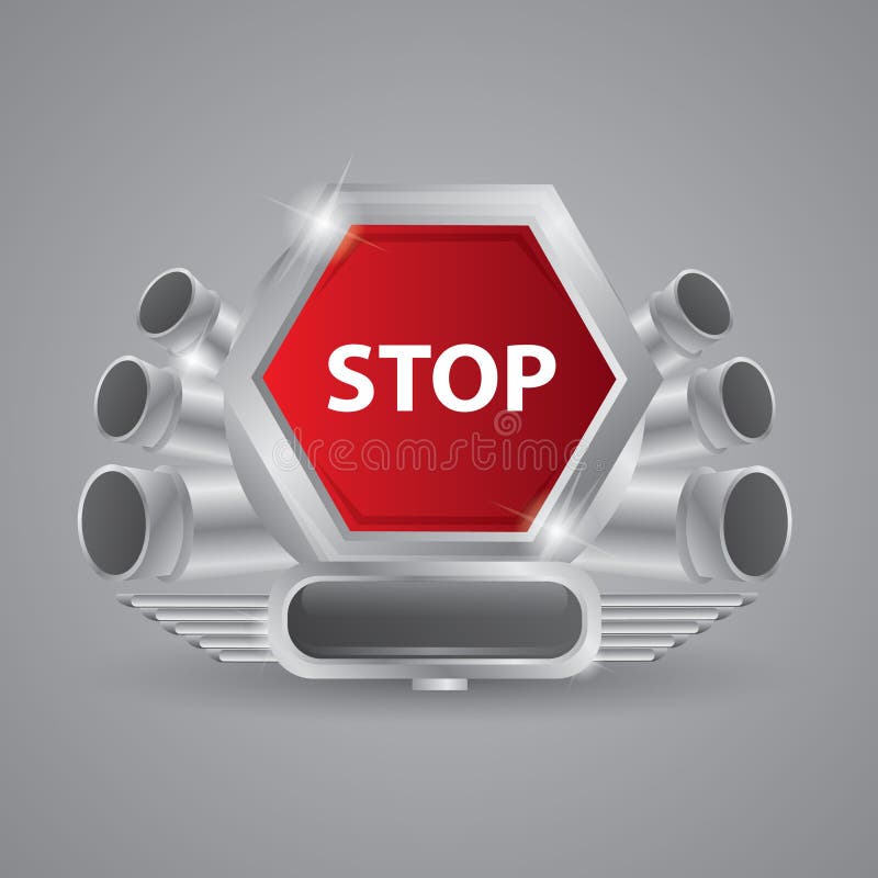 Stop Line Board. Vector Illustration Decorative Design Stock Vector ...