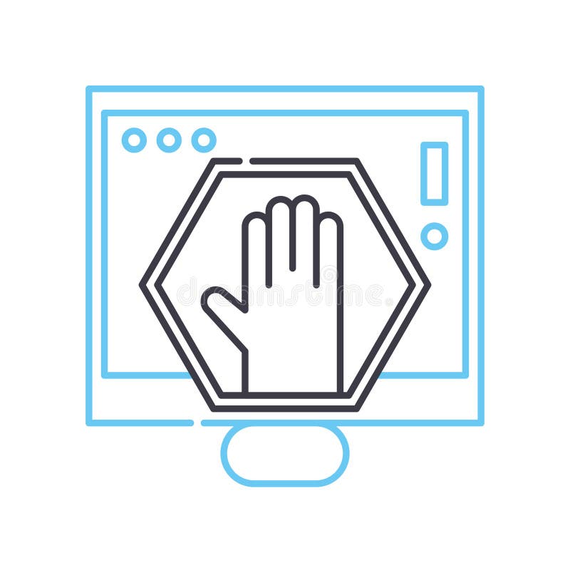 Stop Line Icon, Outline Symbol, Vector Illustration, Concept Sign Stock ...