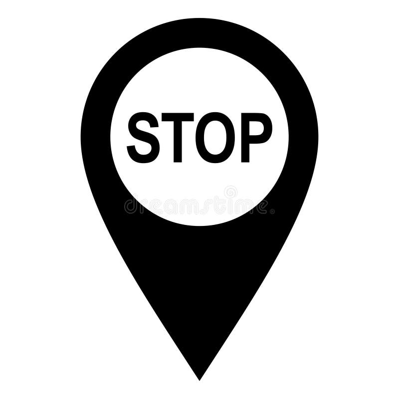 Stop and location pin stock vector. Illustration of locator - 231741522