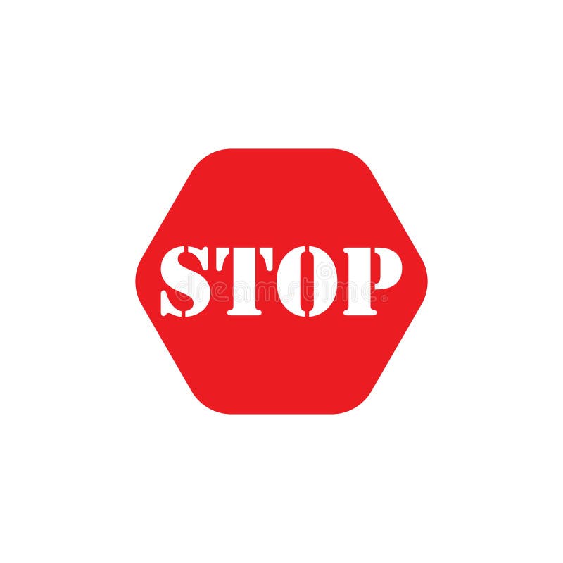 Stop logo icon stock vector. Illustration of message - 184965659