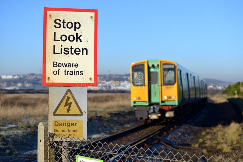 Stop look and listen stock photo. Image of rail, warning - 71934704 Stop look and listen stock photo. Image of rail, warning - 71934704