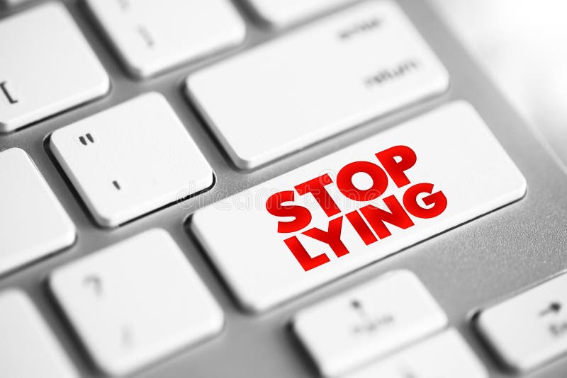Stop Lying Text Button on Keyboard, Concept Background Stock Image ...