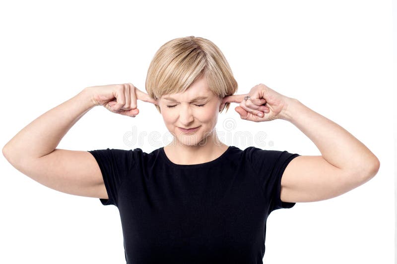 Stop making loud noise. stock photo. Image of covering - 51183490