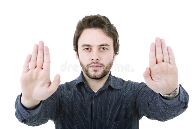 Stop man stock photo. Image of latin, finger, isolated - 33619526