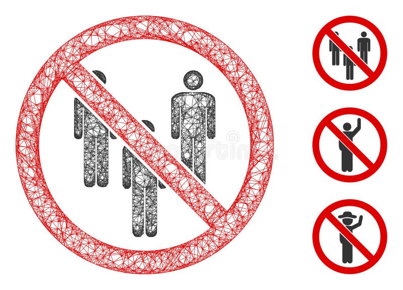 Stop Man Group Polygonal Web Vector Mesh Illustration Stock Vector ...