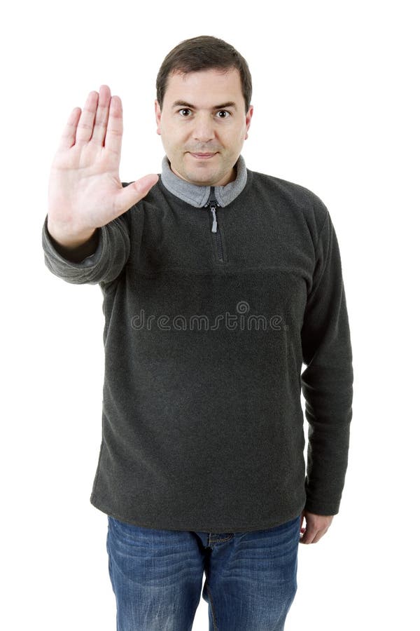 Stop man stock image. Image of confident, halt, adult - 33601301