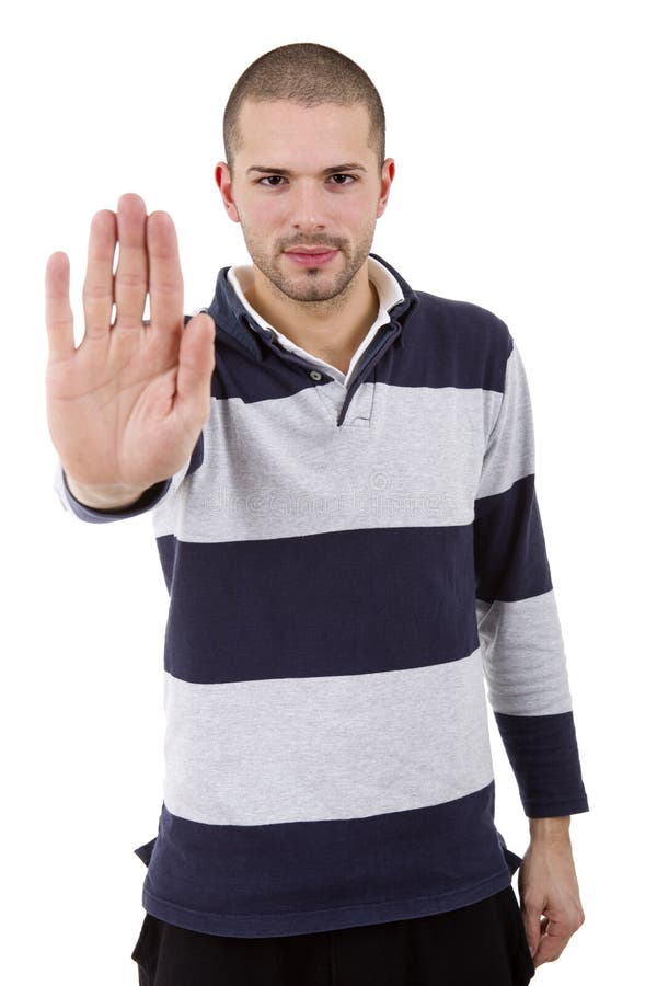 Stop man stock photo. Image of halt, caucasian, power - 33610134