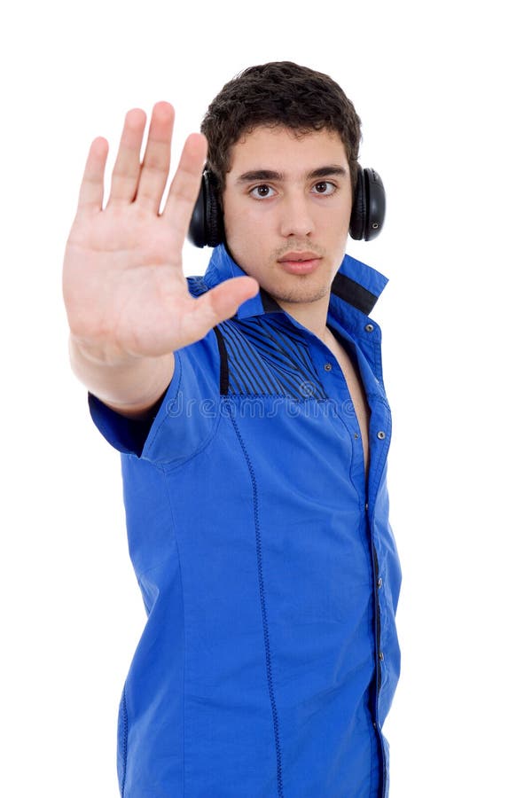 Stop man stock image. Image of close, showing, smile - 33936919