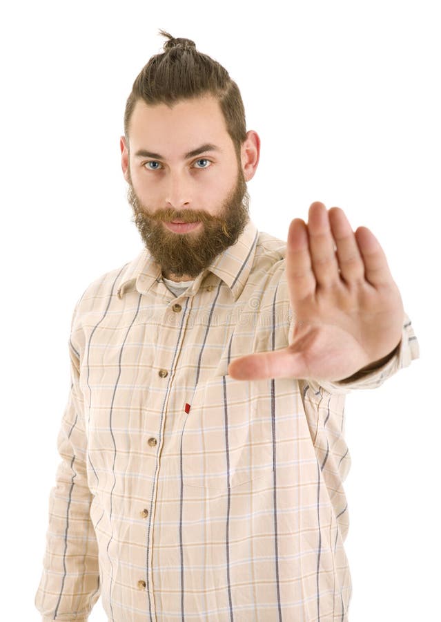 Stop man stock image. Image of male, smile, skin, halt - 43204461