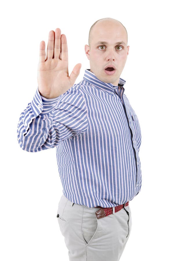 Stop man stock photo. Image of caucasian, finger, showing - 56737134