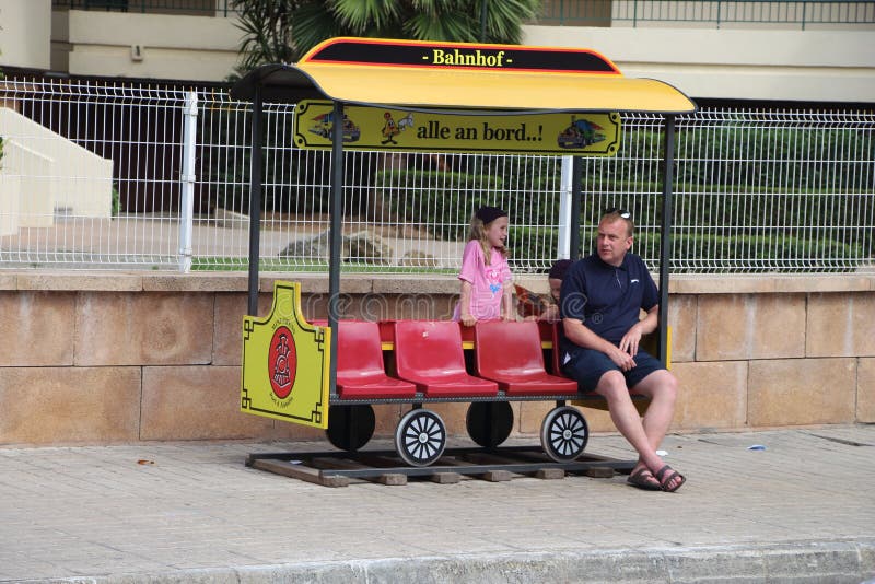 Stop for the Mini Train Bus Editorial Image - Image of mini, train ...