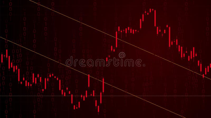 Stop Motion. Animation. Candlestick Chart Descending Inside Yellow ...