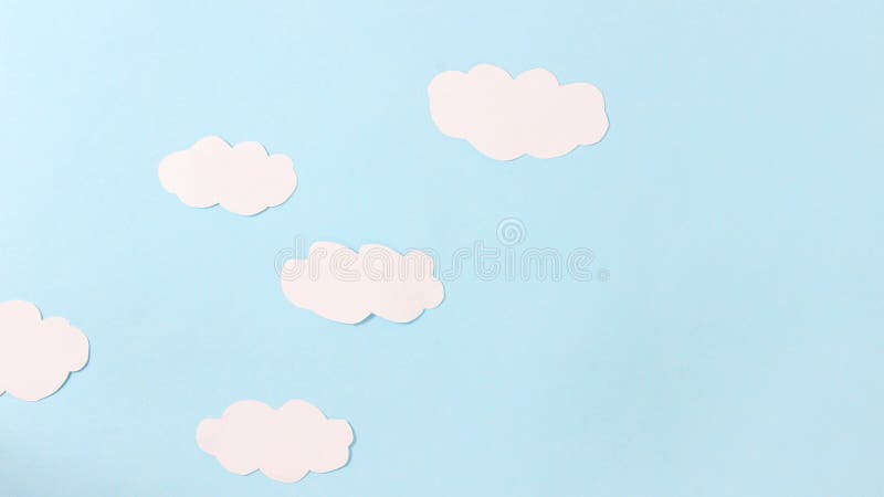 Stop Motion Animation. Cartoon. Paper White Clouds Made of Paper Float ...