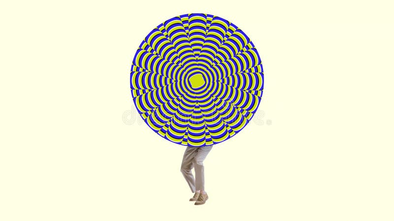 Stop Motion Animation. Dancing Man with Optical Illusion Design Circle ...
