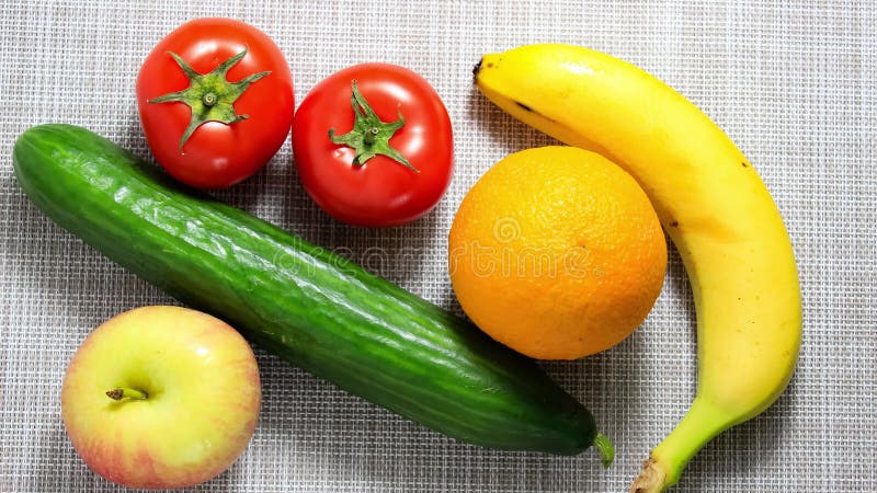 Different Fruits and Vegetables Appear and Fill Blue Theme. Stop Motion ...