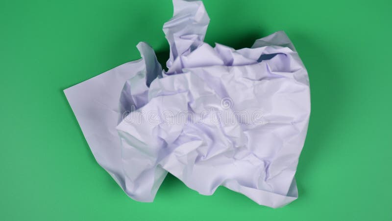 Stop Motion Animation Paper Wrinkles Green Screen. Stock Footage ...