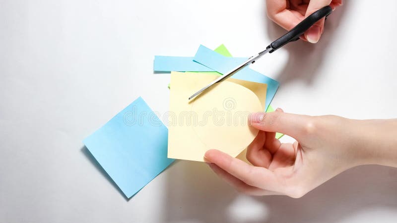 Stop Motion Animation. the Process of Cutting Geometric Shapes Out of ...