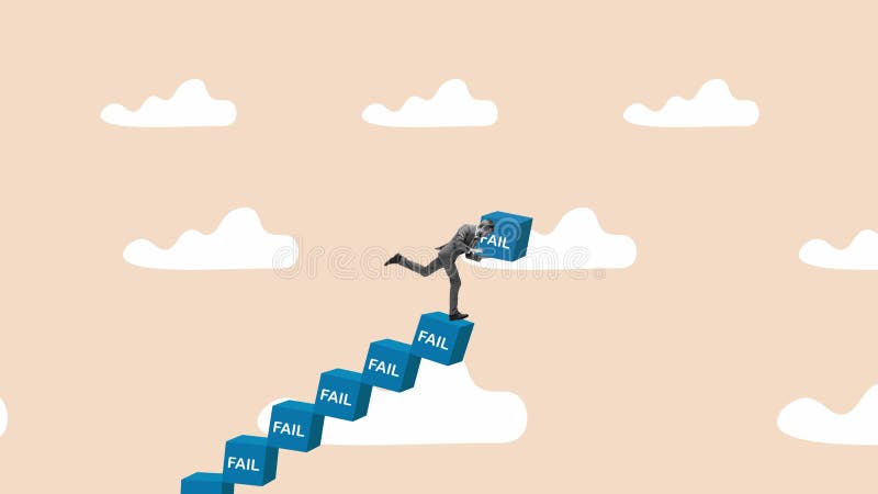 Stop Motion, Animation. Usuccessful Career Concept. Build Up Stair To ... Stop Motion, Animation. Usuccessful Career Concept. Build Up Stair To ...