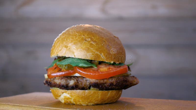 Stop Motion Animation of Burger Cooking, Top View, 4k Stock Video ...