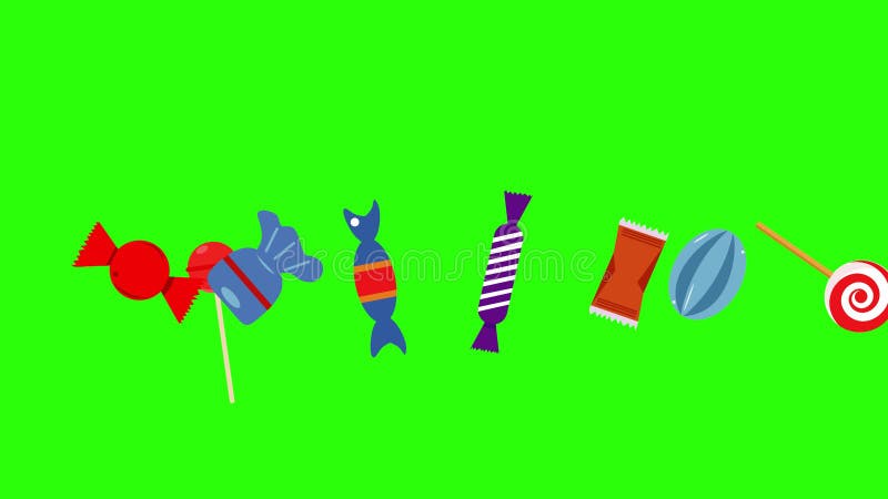 Candies Group Animation , Green Screen Chroma Key, Graphic Source ...