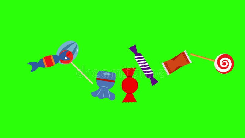 Candies Group Animation , Green Screen Chroma Key, Graphic Source ...