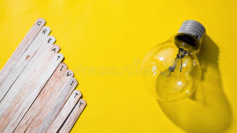 Stop Motion Ice Cream Stick with Word Creativity and Lightbulb Stock ...