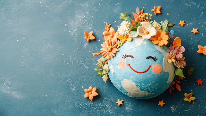 Stop Motion Inspired Planet Surrounded by Nature and Blooming Life ...