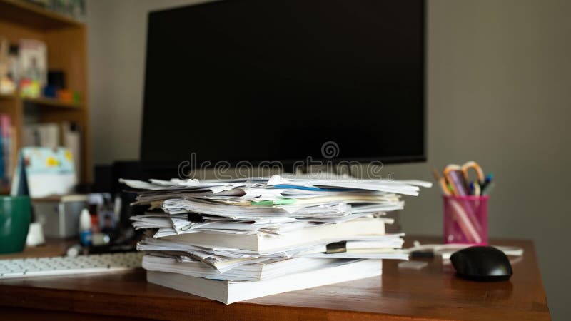 Stop Motion of Paperworks Stacking on a Table Stock Video - Video of ...