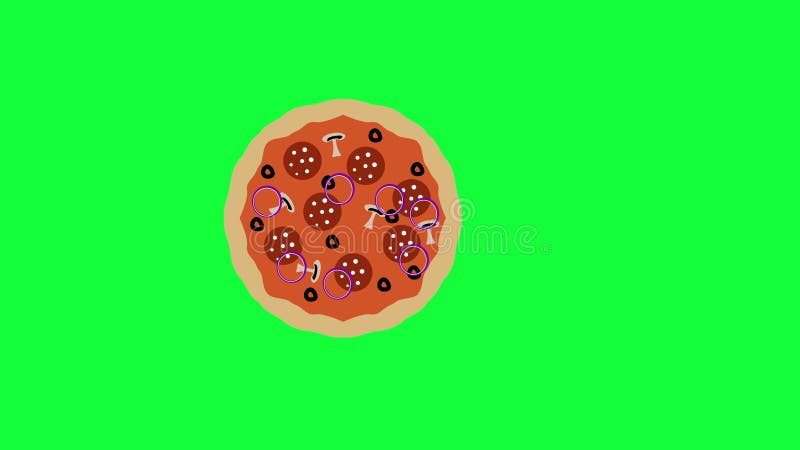 Stop Motion of Pizza Cartoon Animation Green Screen Chroma Key Stock ...