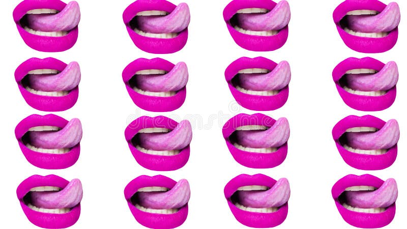 Stop Motion. Set of Movement of Multi-colored Lips. Animation. Gif on a ...