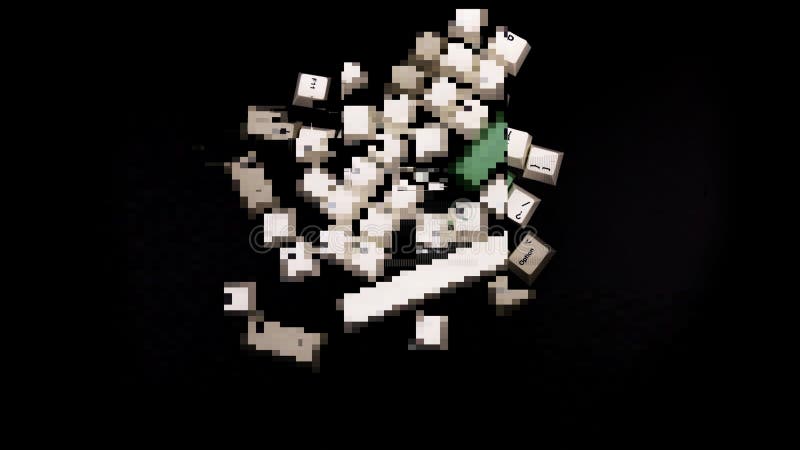 Losse Computer Keyboard Keys Moving Around Stock Video - Video of ...