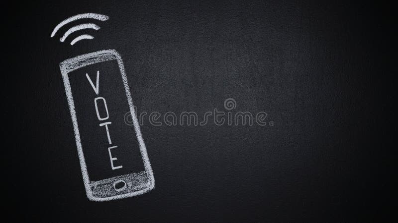 Stop Motion of Word Vote Appearing on Smartphone Screen Hand Drawn on ...