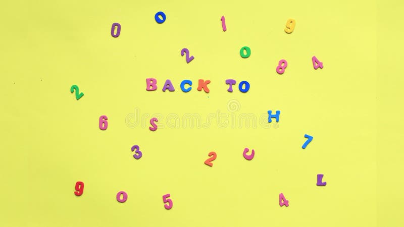 Stop Motion Words from Multi Colored Letters on a Yellow Background ...