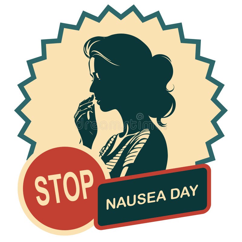 Stop Nausea Day sticker stock illustration. Illustration of treatment ...