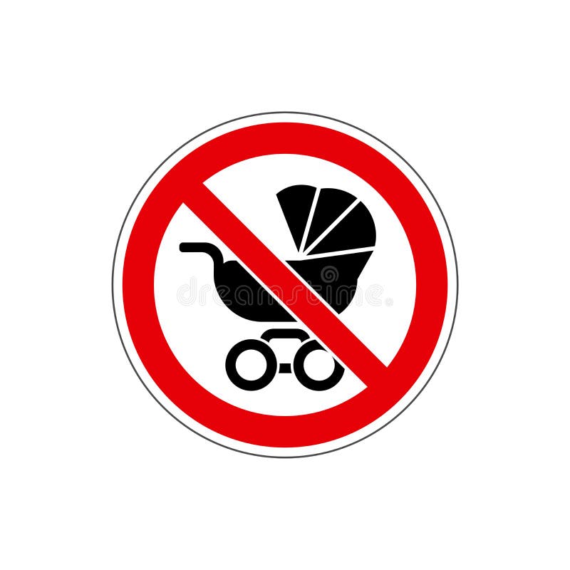 STOP! No Strollers or Pushchair. VECTOR. the Icon with a Red Contour on ...
