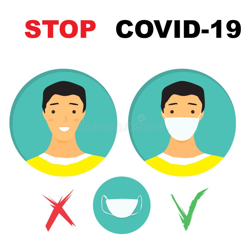 Stop Not Wearing a Mask. Coronavirus. Protection. Vector Illustration ...