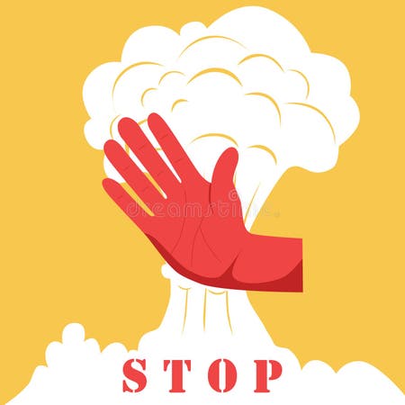 Stop Nuclear Weapons Banner. Atomic Bomb Explosion Stock Vector ...