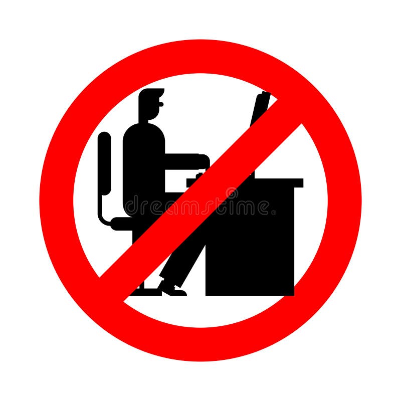Stop Office Work. Ban Manager Work at Computer Stock Vector ...