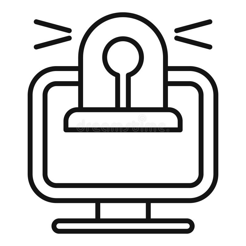 Stop Online Theft Icon Outline Vector. Secure Crime Stock Vector ...